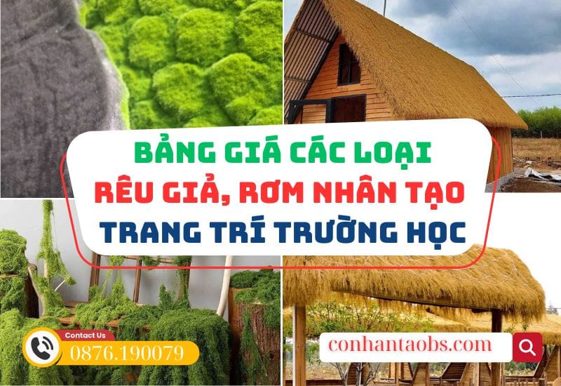 Rêu giả, thảm cỏ rơm trang trí mầm non - Điểm nhấn thu hút